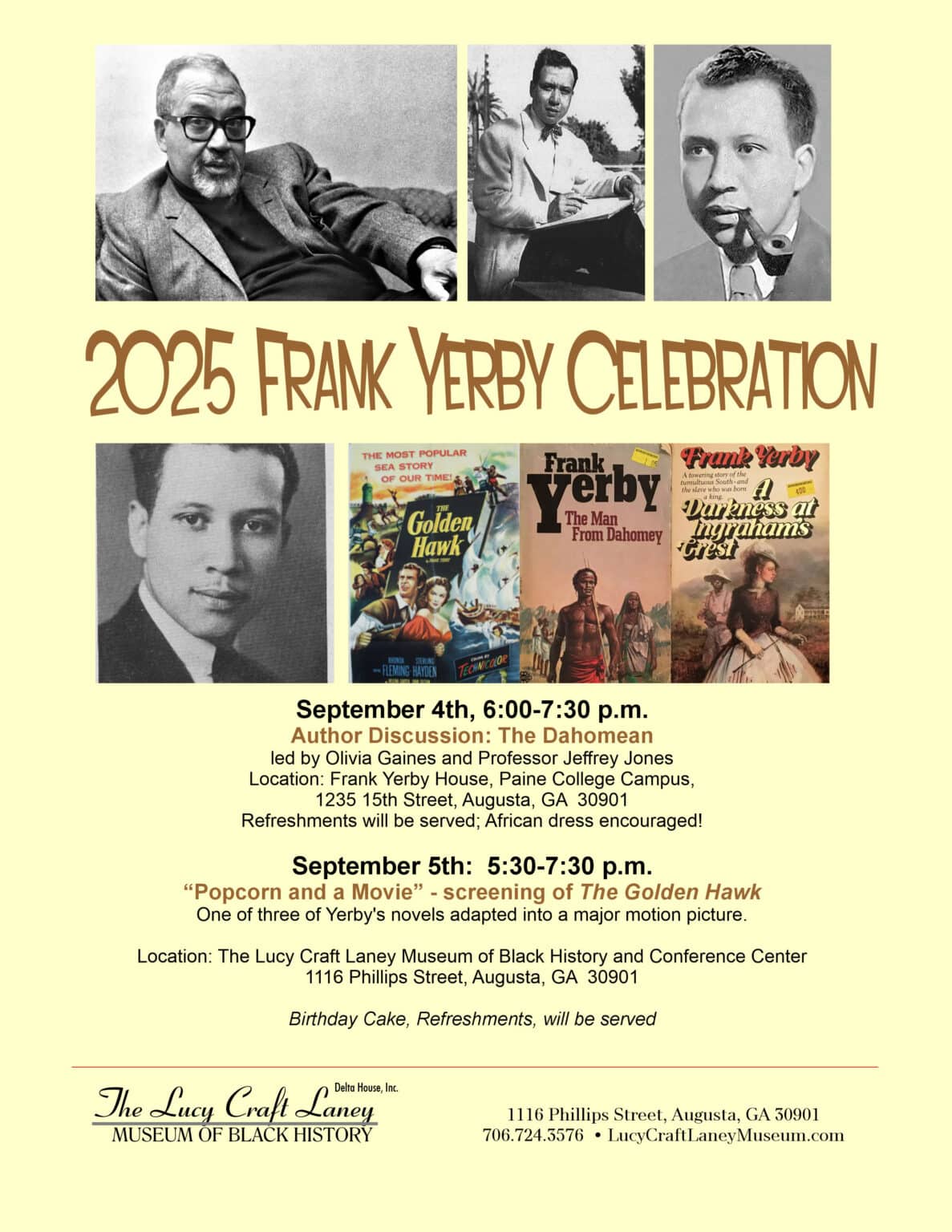 Frank Yerby Celebration – Lucy Craft Laney Museum of Black History